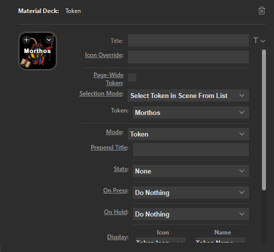 Actions - Material Deck Documentation
